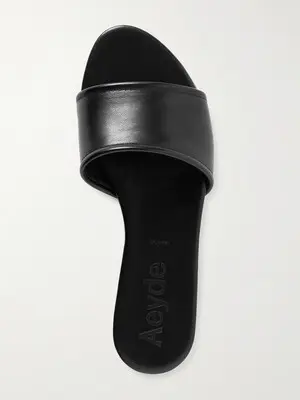 AeydĒ Sumi Leather Slides - Black