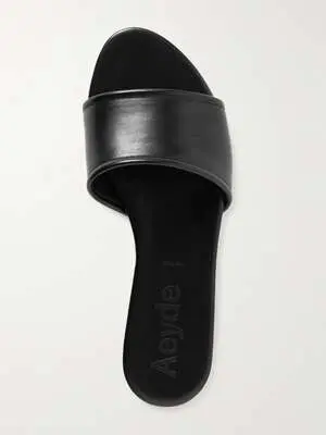 AeydĒ Sumi Leather Slides - Black