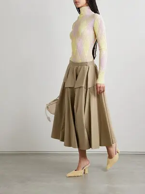 Burberry Argyle Ribbed Cotton And Silk-blend Turtleneck Sweater