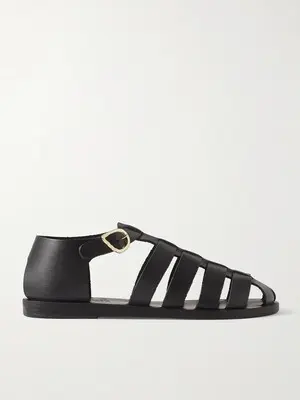 ANCIENT GREEK SANDALS Homeria Leather Sandals - Black