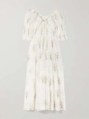 DÔEN - Ischia Floral-print Organic Cotton-voile Midi Dress