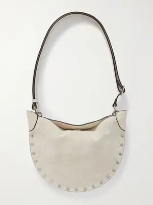 Isabel Marant Moon Studded Suede Shoulder Bag