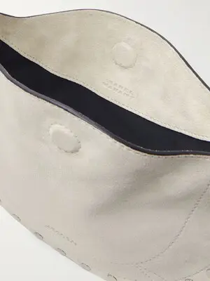Isabel Marant Moon Studded Suede Shoulder Bag