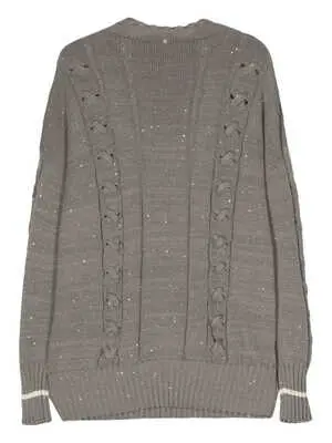 Lorena Antoniazzi Sequin-embellished Cable-knit Jumper