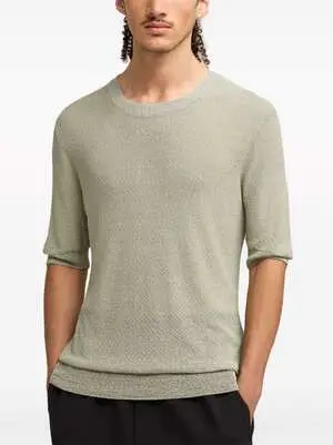 Ami Textured Round-neck Knitted Top