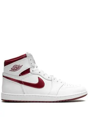 JORDAN Air 1 High '85 Metallic Burgundy Sneakers - White