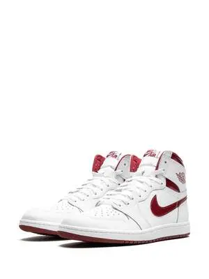 JORDAN Air 1 High '85 Metallic Burgundy Sneakers - White
