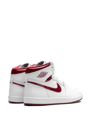 JORDAN Air 1 High '85 Metallic Burgundy Sneakers - White