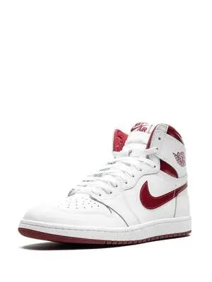 JORDAN Air 1 High '85 Metallic Burgundy Sneakers - White