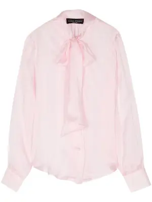 HEBE STUDIO Pussy-bow Silk Shirt