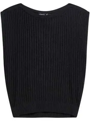 AGNÈS B. Semi-sheer Ribbed Knit Top