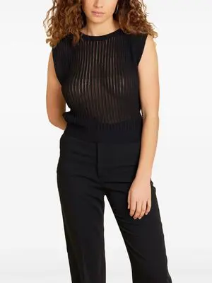 AGNÈS B. Semi-sheer Ribbed Knit Top