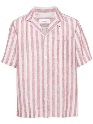 LARDINI Striped Linen Shirt