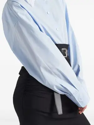 Prada Fringed-collar Cotton Shirt