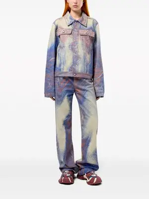 Camper Swirl-print Denim Jacket - Blue
