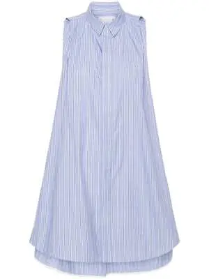 Sacai Sleeveless Striped Cotton Dress