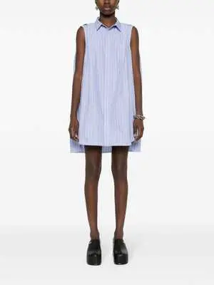 Sacai Sleeveless Striped Cotton Dress