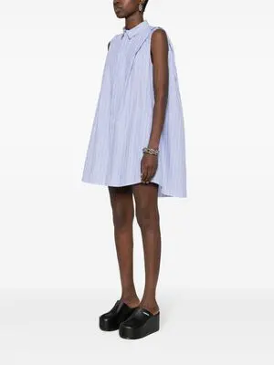 Sacai Sleeveless Striped Cotton Dress