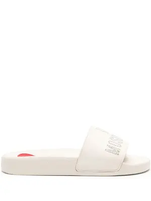 Moschino Logo-embellished Slip-on Sandals