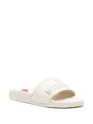Moschino Logo-embellished Slip-on Sandals