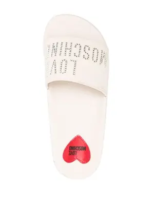 Moschino Logo-embellished Slip-on Sandals