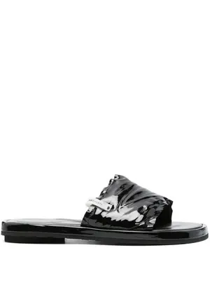Premiata Patent Leather Slides - Black