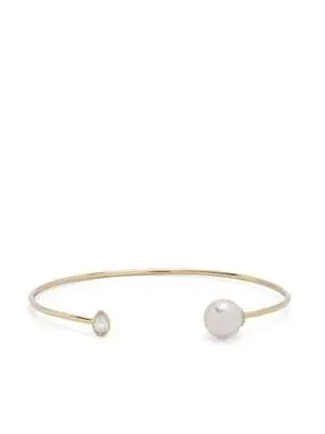 Mizuki 14kt Yellow Pearl And Diamond Cuff Bracelet - Gold