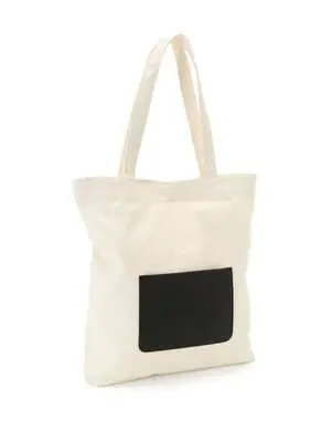 AGNES B. Logo-appliqué Canvas Tote Bag
