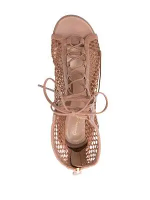 GIANVITO ROSSI Open-knit Lace-up Sandals
