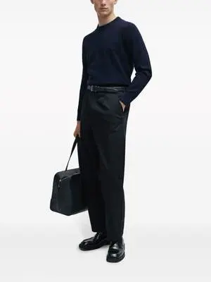 BOSS Crew-neck Cotton Jumper - Blue