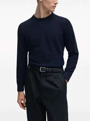 BOSS Crew-neck Cotton Jumper - Blue