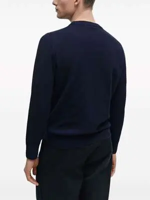 BOSS Crew-neck Cotton Jumper - Blue