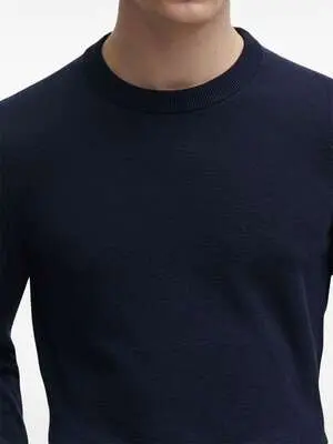 BOSS Crew-neck Cotton Jumper - Blue