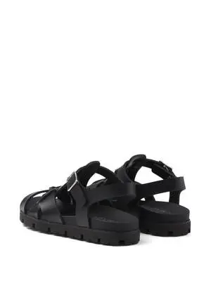 Prada Triangle-logo Woven Sandals