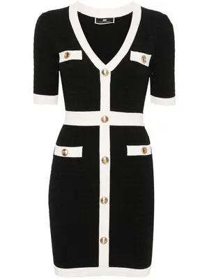 Elisabetta Franchi Monogram Jacquard Mini Dress