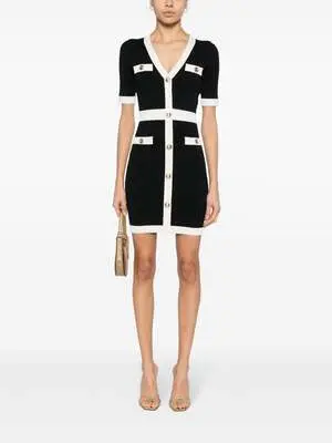 Elisabetta Franchi Monogram Jacquard Mini Dress