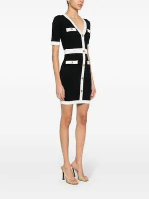 Elisabetta Franchi Monogram Jacquard Mini Dress