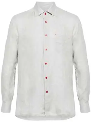 Kiton Spread-collar Linen Shirt