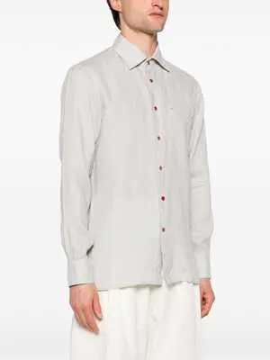 Kiton Spread-collar Linen Shirt