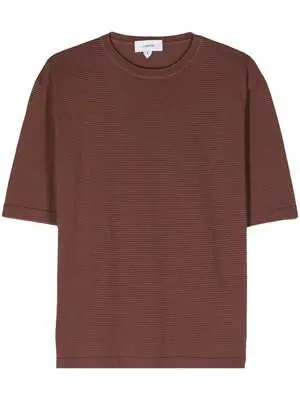 LARDINI Striped Knitted T-shirt - Orange