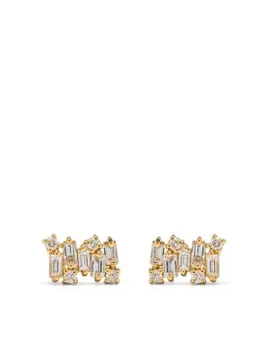 SUZANNE KALAN 18kt Yellow Shimmer Diamond Stud Earrings - Gold