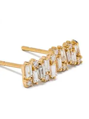 SUZANNE KALAN 18kt Yellow Shimmer Diamond Stud Earrings - Gold