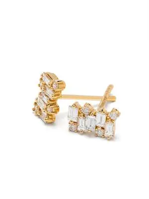 SUZANNE KALAN 18kt Yellow Shimmer Diamond Stud Earrings - Gold