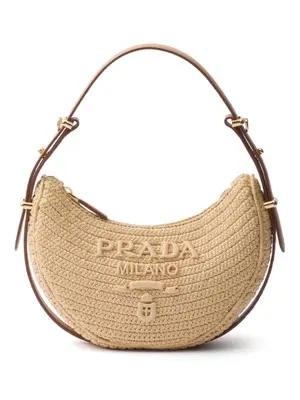 Prada Arqué Woven Raffia Shoulder Bag