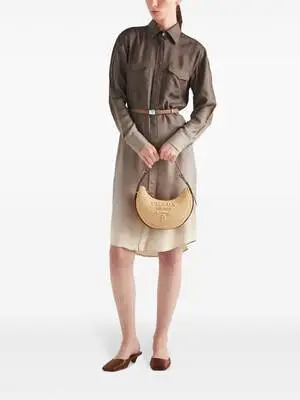 Prada Arqué Woven Raffia Shoulder Bag