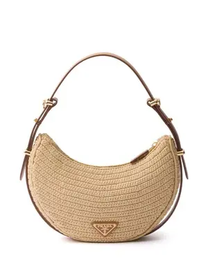 Prada Arqué Woven Raffia Shoulder Bag