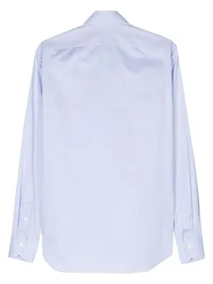 DELL'OGLIO Spread-collar Cotton Shirt - Blue