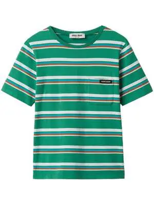 Miu Miu Striped Cotton T-shirt