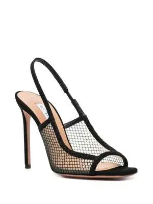 AQUAZZURA Mesh-panelling Suede Sandals