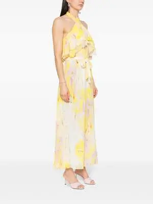 MSGM Floral-print Maxi Dress - Yellow